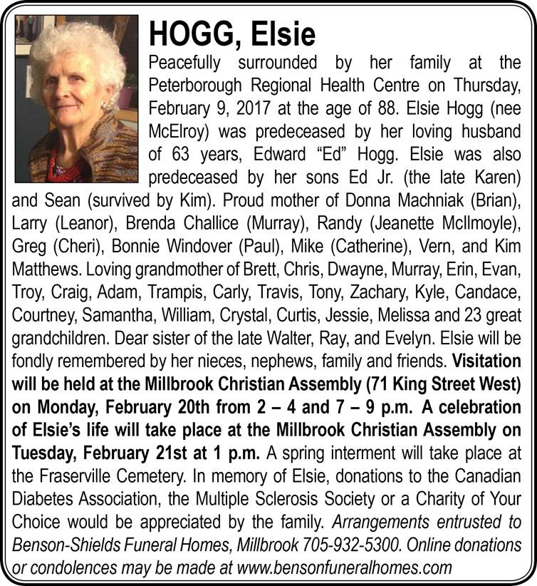 Elsie Hogg - The Millbrook Times