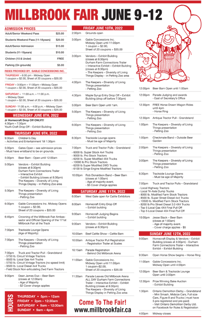 Come to the Fair! - Events Schedule - 2022 - The Millbrook Times